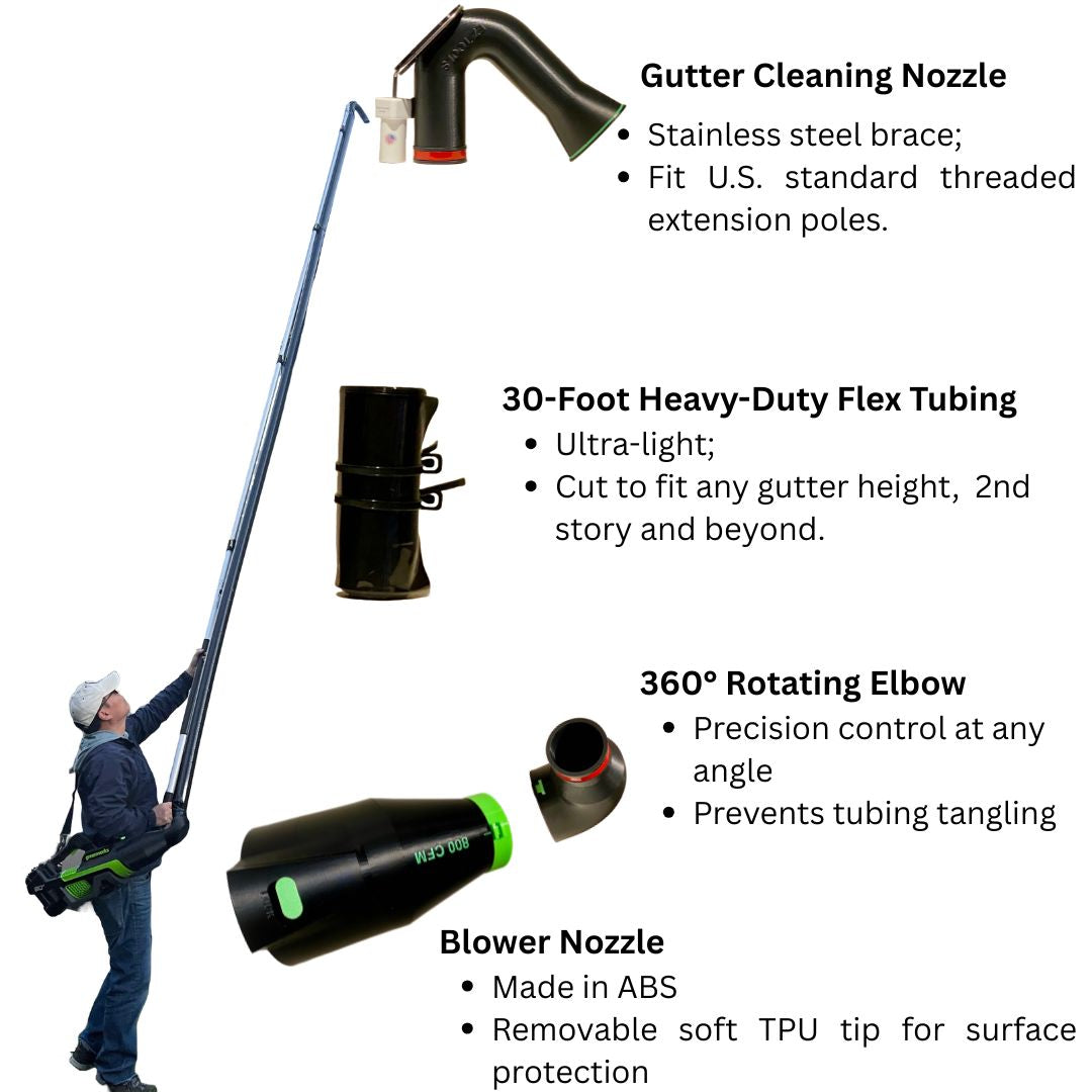 Gutter Cleaning Tool compatible with Greenworks Leaf Blowers BLB479 ...